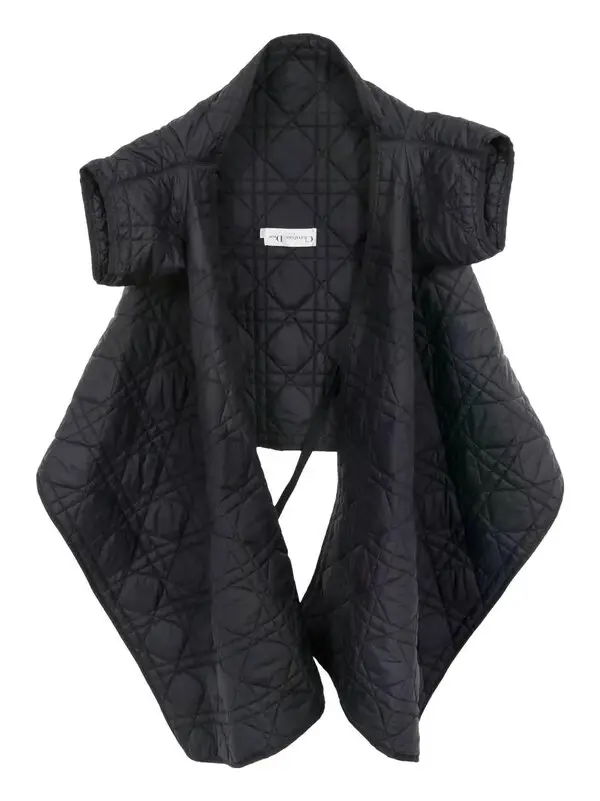 Dior 2010s Cannage-quilting Coat - Black