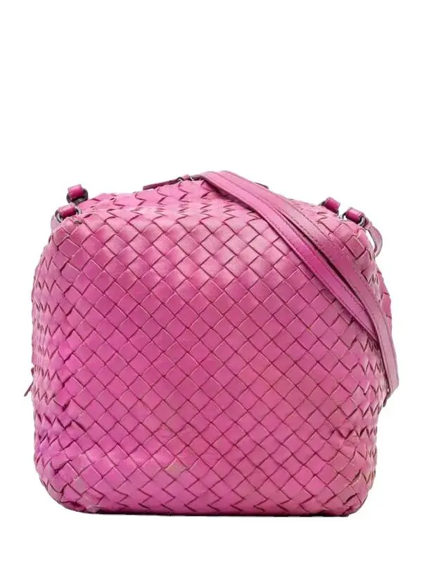 Bottega Veneta 2011 Nappa Intrecciato Cube Crossbody Bag - Pink