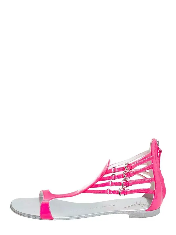 GIUSEPPE ZANOTTI Leather Flat Sandals - Pink