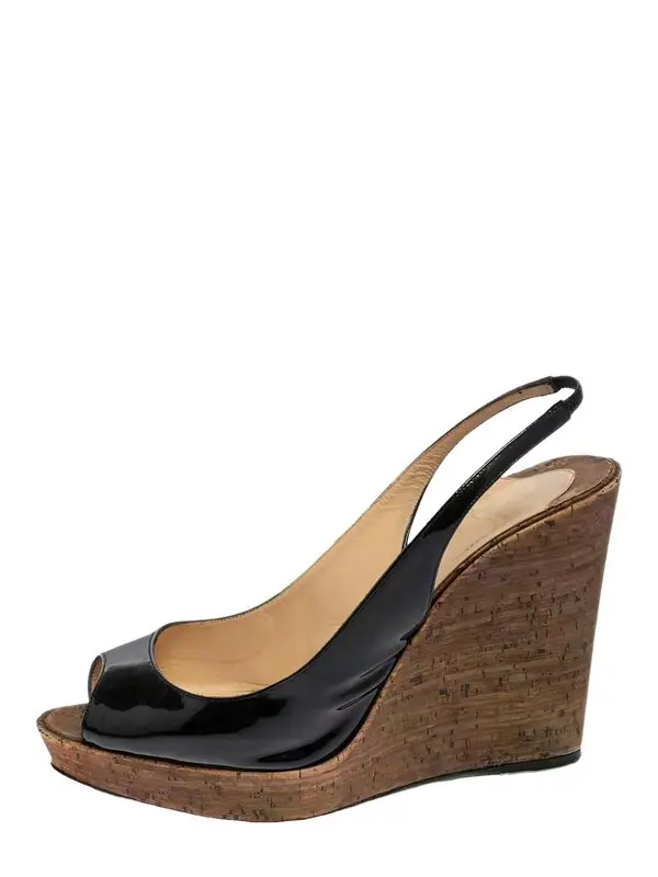 CHRISTIAN LOUBOUTIN 120mm Une Plume Wedge Sandals - Black