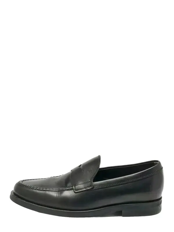 TOD'S Penny-strap Leather Loafers - Black