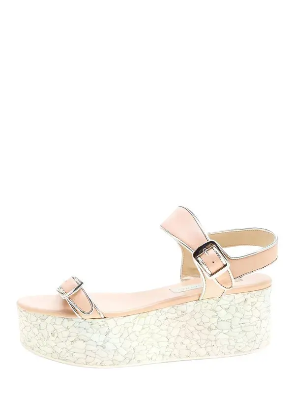 Stella McCartney 60mm Buckle Platform Sandals - Neutrals