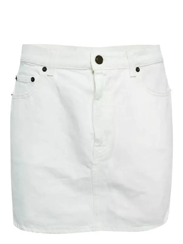 Saint Laurent Denim Mini Skirt - White