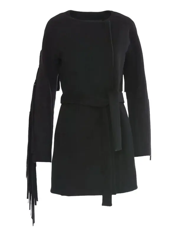 Vionnet Fringed Wool-cashmere Coat - Black