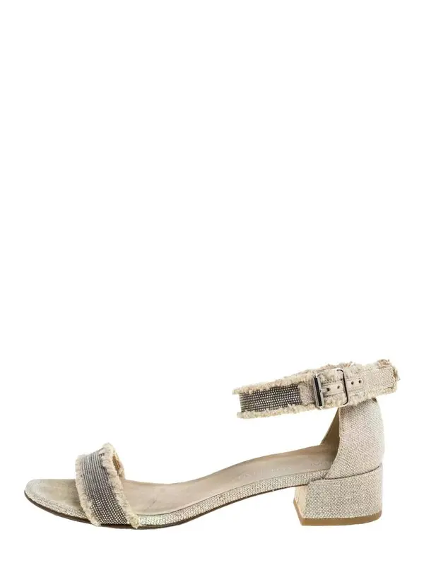 STUART WEITZMAN Vaneli Chain-embellished Sandals - Neutrals