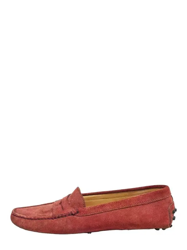 TOD'S Vintage Suede Loafers - Red