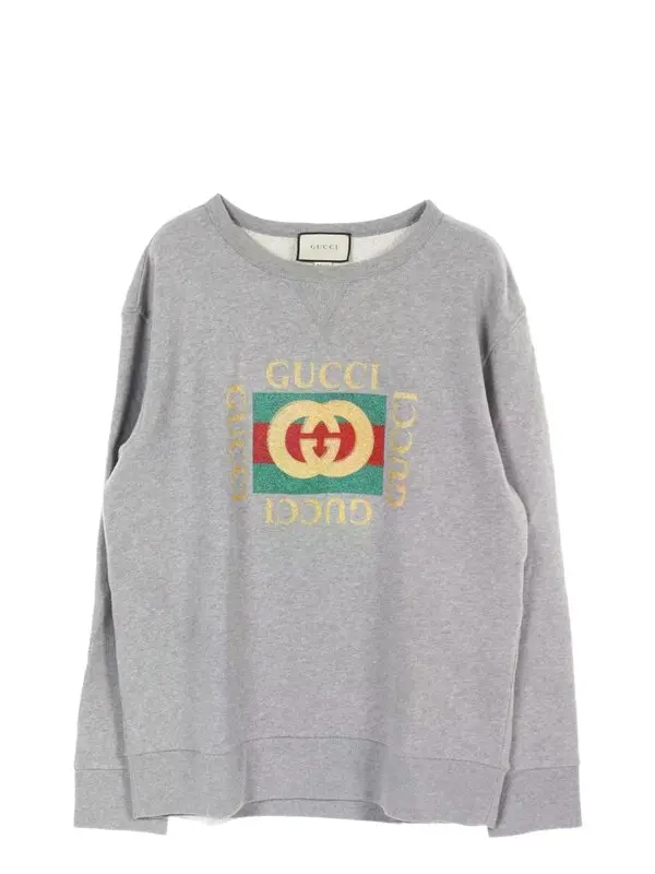 Gucci 2010s Tiger-embroidered Sweatshirt - Grey