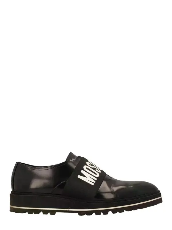 Moschino Logo-strap Loafers - Black
