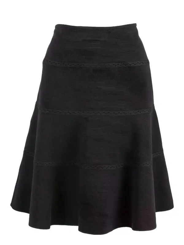 Alaïa Wool Midi Skirt - Black