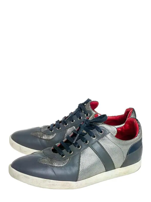 Dior Leather Lace-up Sneakers - Blue