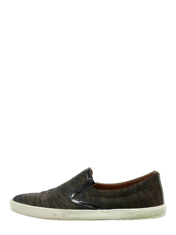 JIMMY CHOO Leather Slip-on Sneakers - Brown