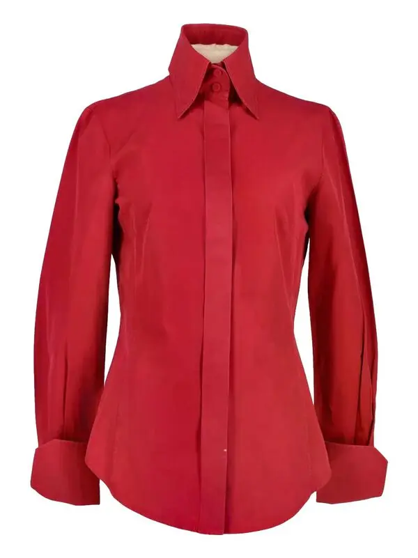 Gianfranco Ferre Folded-cuffs Cotton Shirt - Rosso