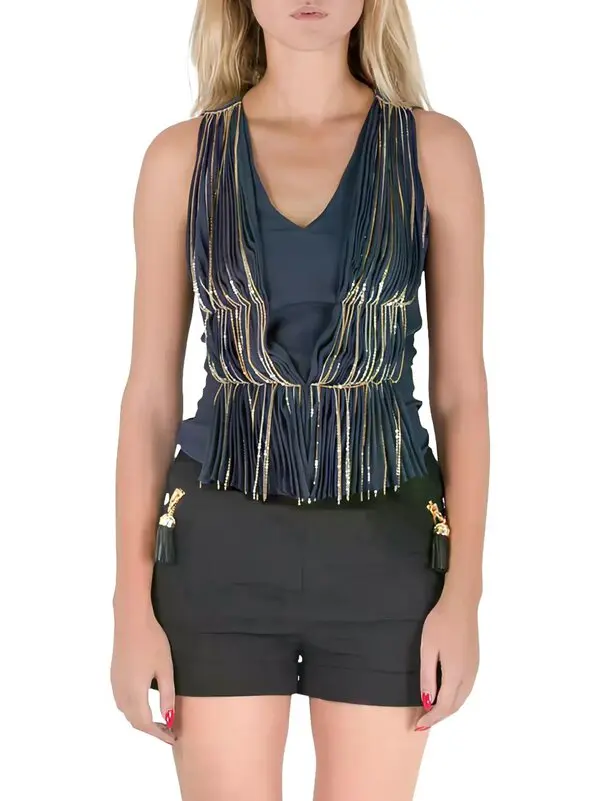 Philosophy Di Alberta Ferretti Chain-embellished Top - Blue