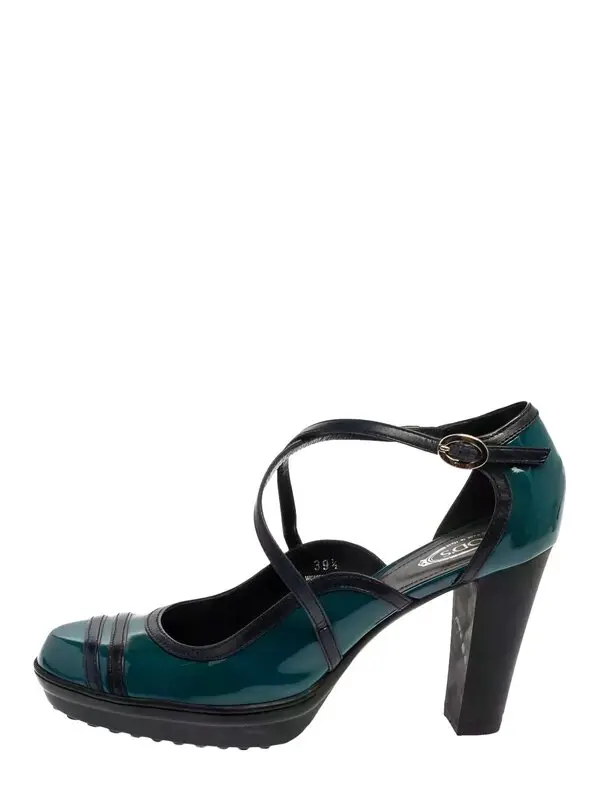 TOD'S 100mm Buckled Patent-leather Pumps - Blue