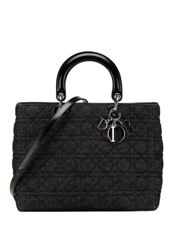 Dior Cannage Lady Satchel - Black