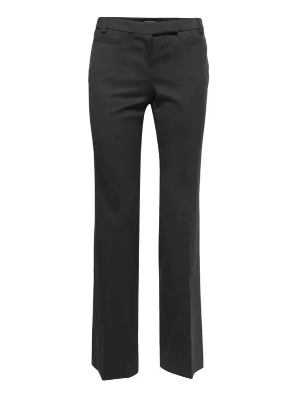 Emporio Armani Tailored Cotton Straight Leg Trousers - Grey