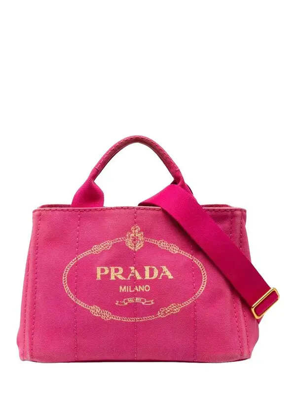 Prada Canapa Logo Satchel - Pink