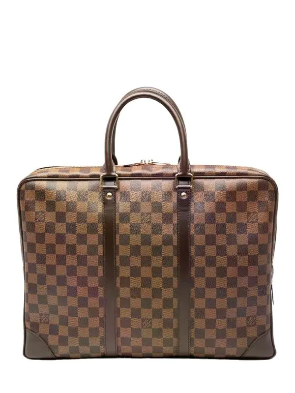 LOUIS VUITTON Damier Ebene Porte Documents Voyage Pm Business Bag - Brown