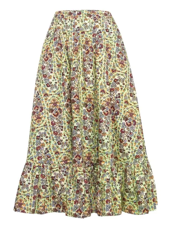Etro Floral-print Maxi Skirt - Green