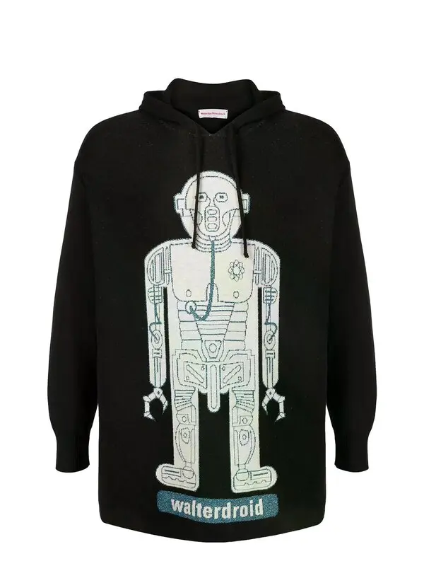 WALTER VAN BEIRENDONCK Walterdroid Knitted Hoodie - Black