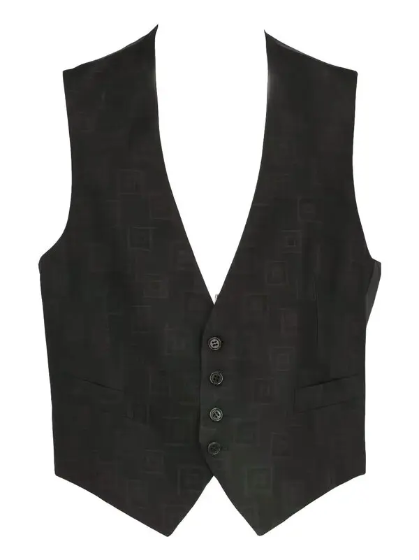 ROMEO GIGLI 1990s Patterned Waistcoat - Black