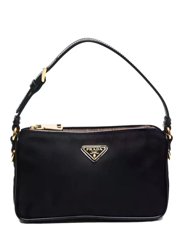 Prada Mini Triangle-logo Tote Bag - Black