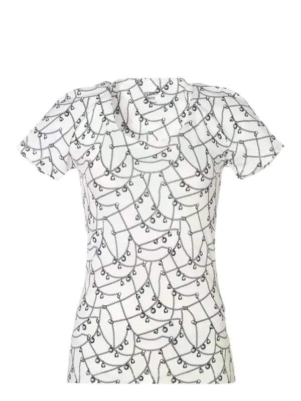 Hermès 2000s Chain-print T-shirt - White