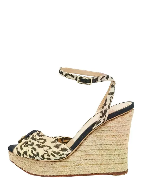 CHARLOTTE OLYMPIA 130mm Leopard-print Wedge Sandals - Neutrals