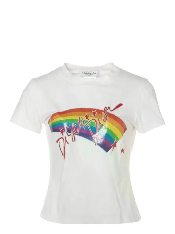 Dior 2002 Rainbow-print T-shirt - White
