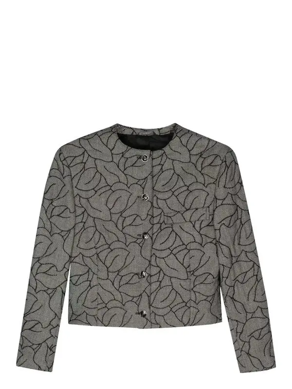 Versace 1980's Embroidered Wool Jacket - Grey