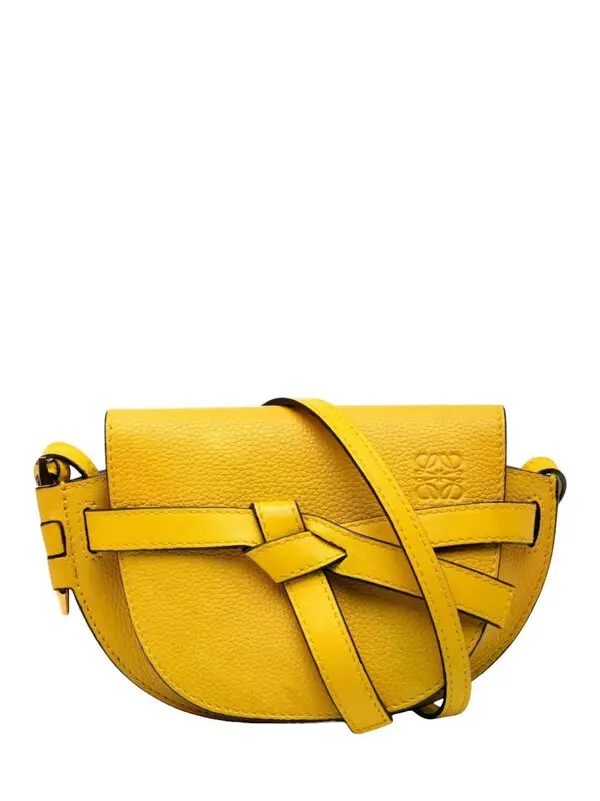 Loewe 2018 Mini Leather Gate Crossbody Bag - Yellow