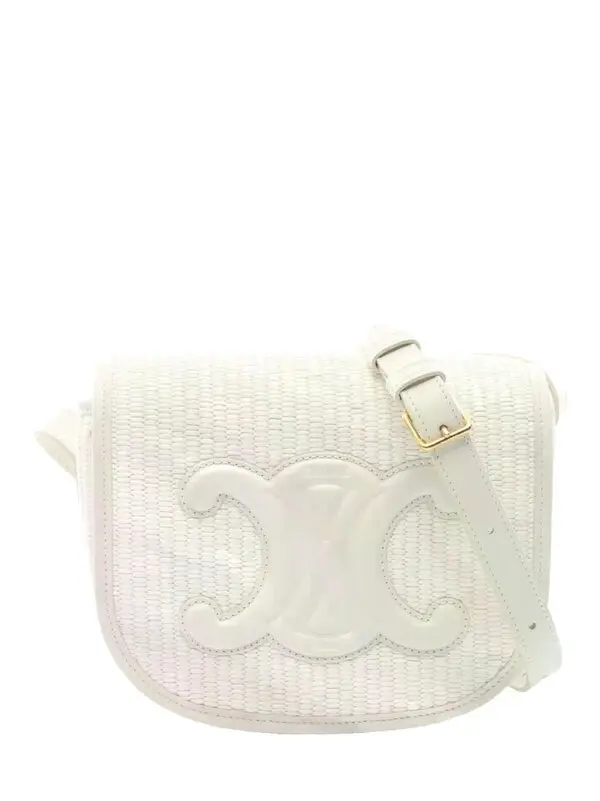 Celine Triomphe Leather Bag - White