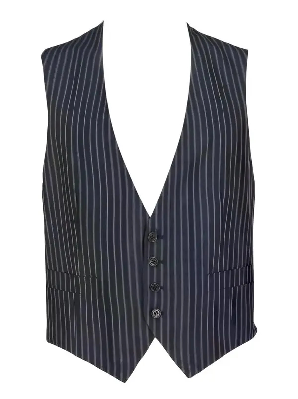 ROMEO GIGLI 1990s Striped Waistcoat - Blue