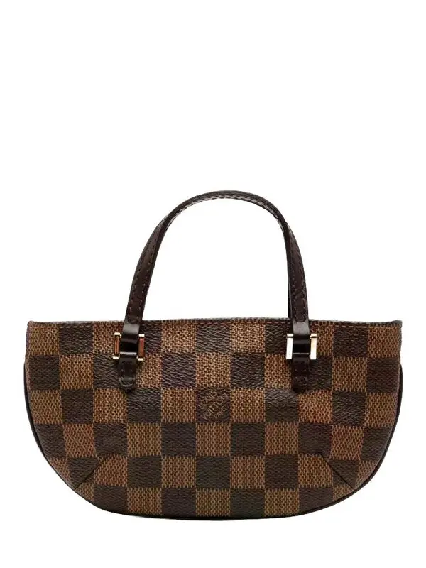 LOUIS VUITTON Damier Ebene Manosque Pochette Handbag - Brown