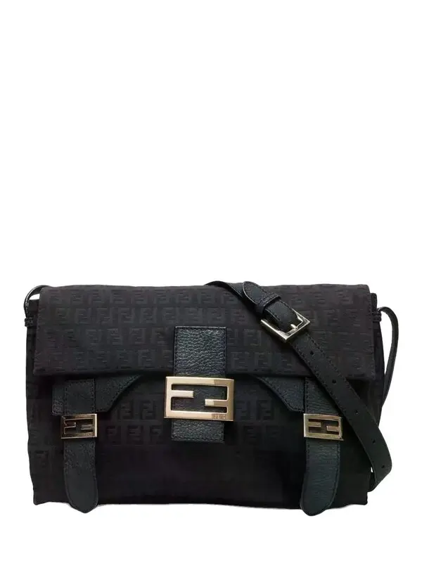 Fendi Zucca Shoulder Bag - Black
