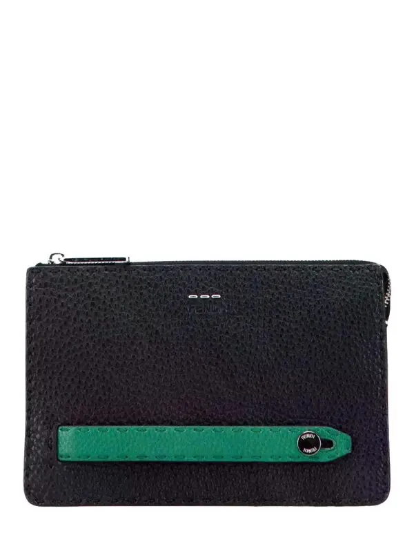 Fendi Selleria Leather Clutch Bag - Black