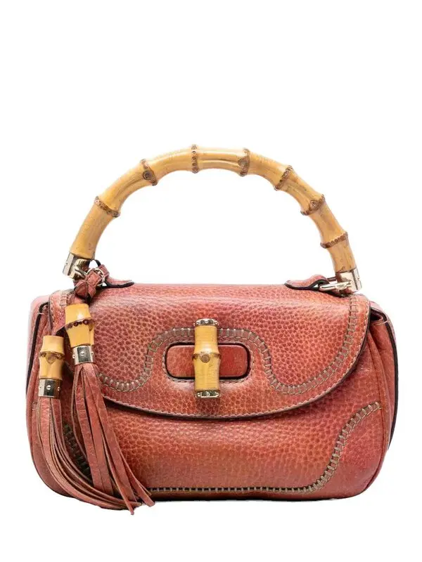 Gucci Medium Leather New Bamboo Satchel - Brown