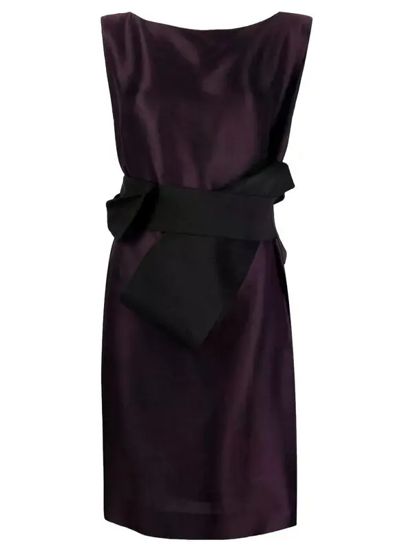LANVIN 2006 Bow Detail Sleeveless Dress - Purple
