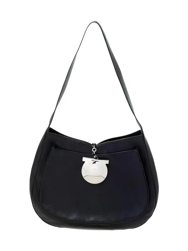 FERRAGAMO Gancini Shoulder Bag - Black