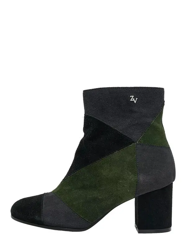 Zadig&Voltaire 65mm Lena Patchwork Suede Boots - Black