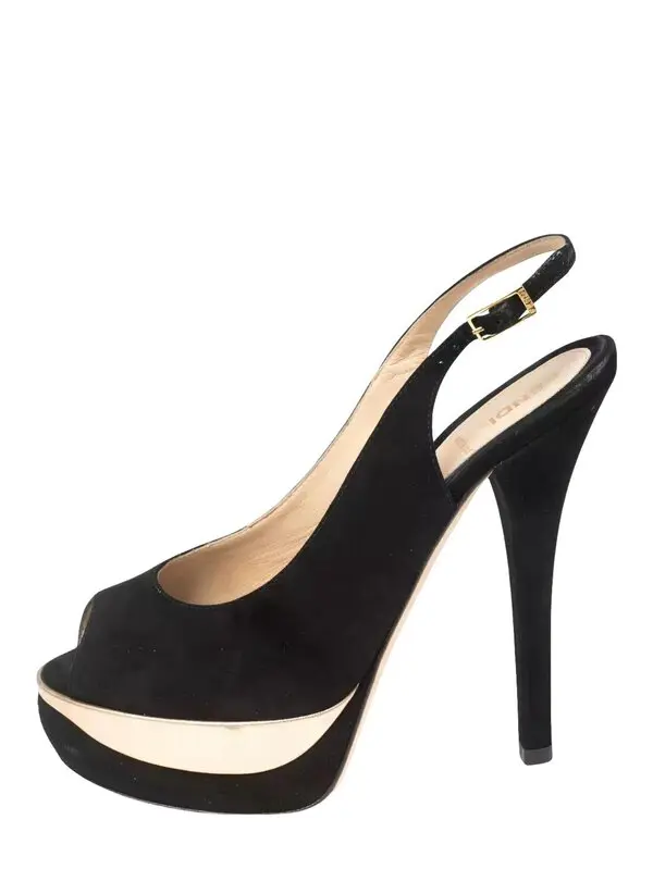 Fendi 140mm Suede Pumps - Black