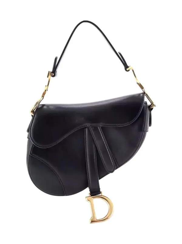 Dior Saddle Handbag Leather Mini Shoulder Bag - Black