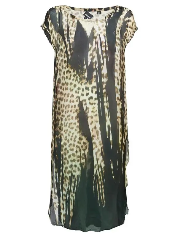 Just Cavalli Leopard-print Silk Midi Dress - Brown