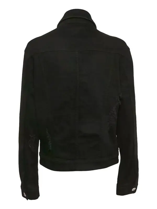VERSUS Distressed Button-up Jacket - Black