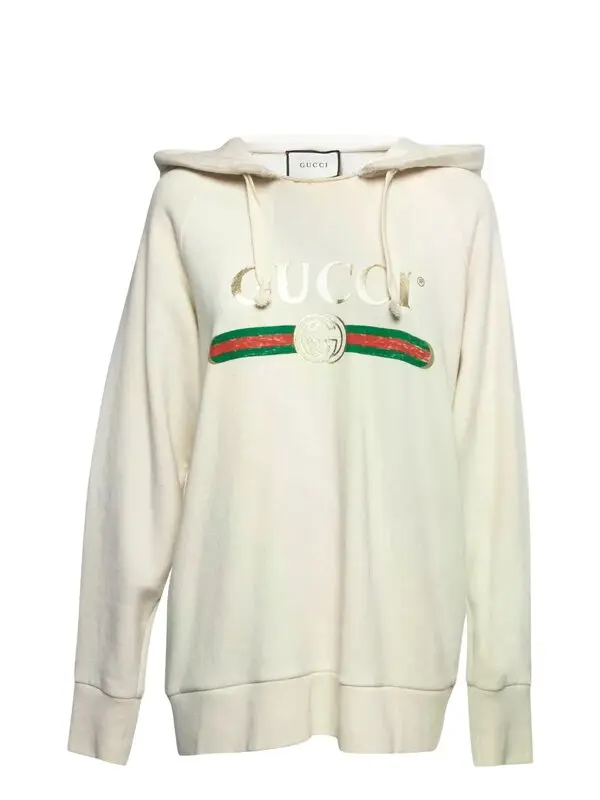 Gucci Cotton Logo-print Hoodie - White