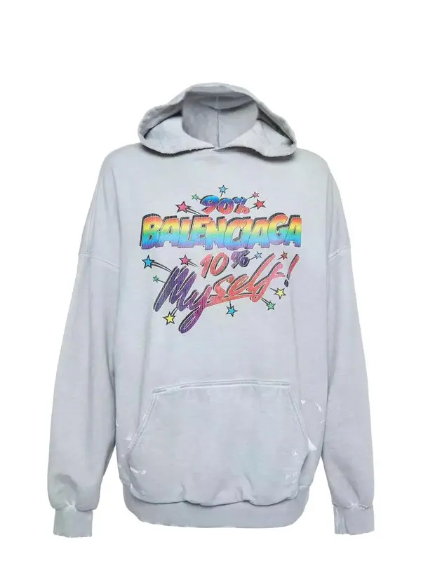 Balenciaga Graphic-print Hoodie - Grey
