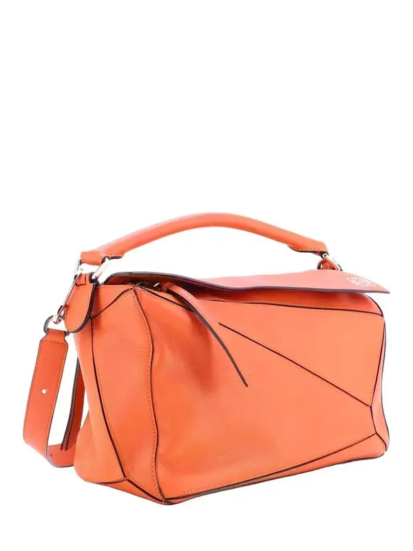 Loewe Puzzle Leather Medium Shoulder Bag - Orange