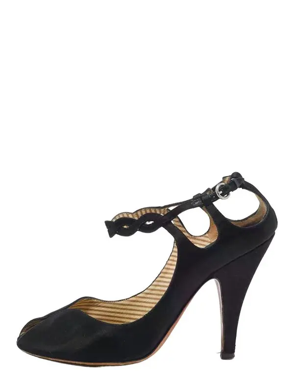Moschino 100mm Satin Peep-toe Sandals - Black