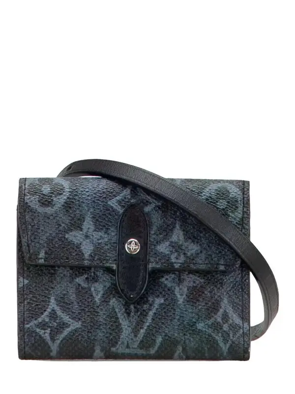 LOUIS VUITTON Monogram Pastel Cross Card Holder Crossbody Bag - Black