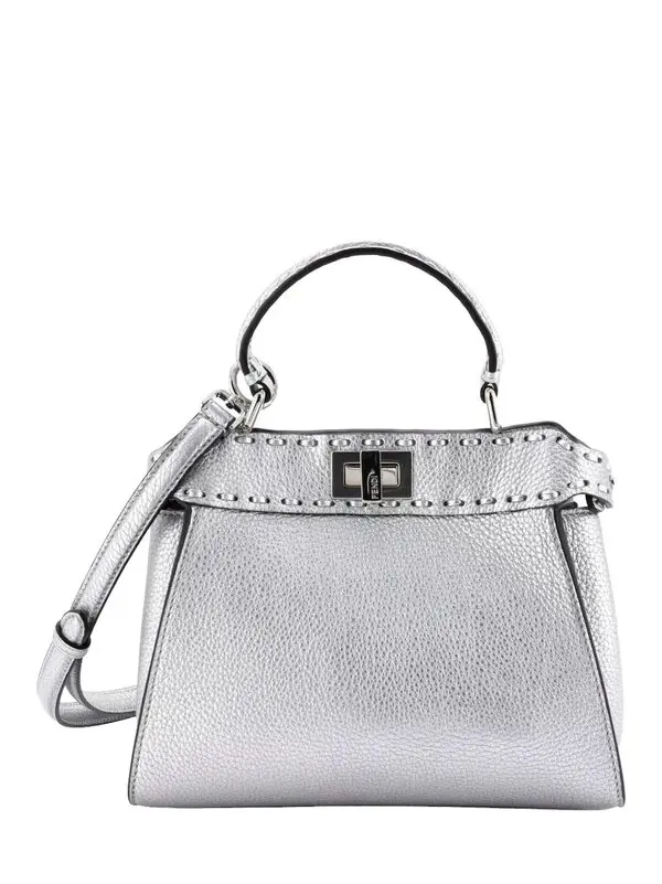 Fendi Selleria Peekaboo Mini Satchel - Silver